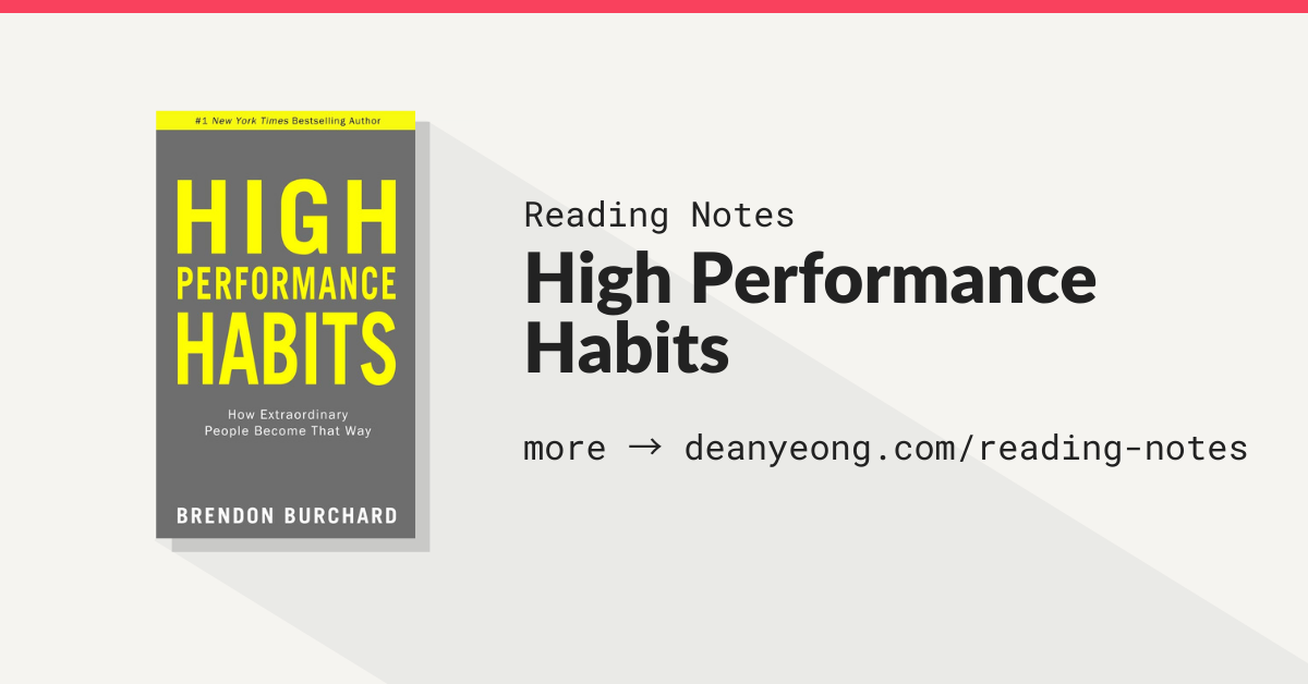Book Summary: High Performance Habits by Brendon Bruchard